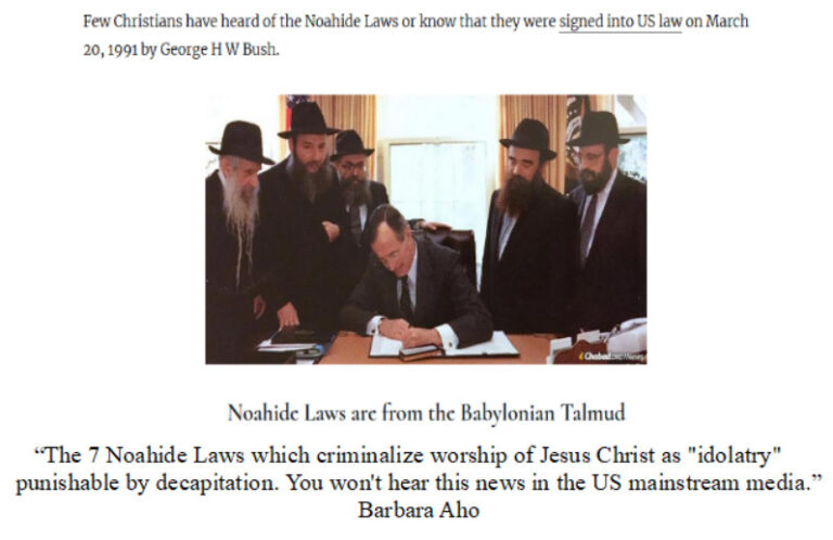 george-bush-sr-signs-noahide-law - The Blood of King Yeshua